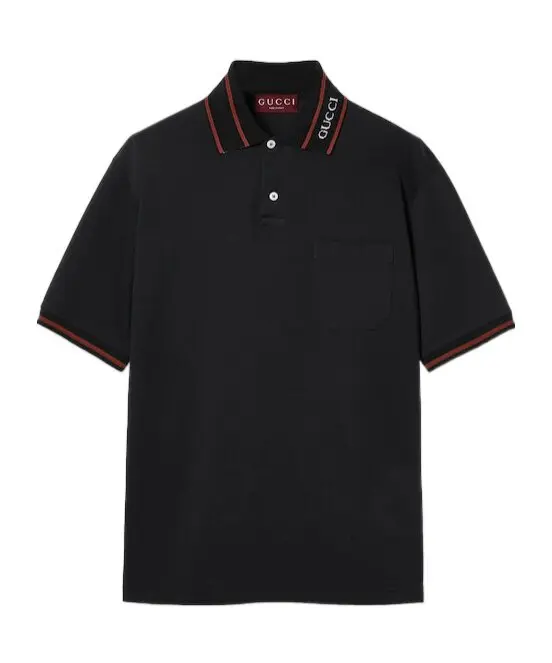 Gucci Logo Detailed Polo Shirt - Black