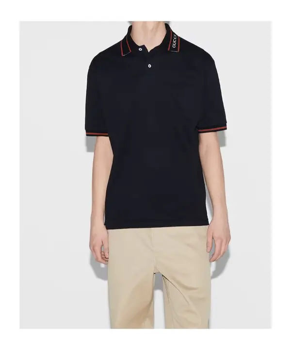 Gucci Logo Detailed Polo Shirt - Black