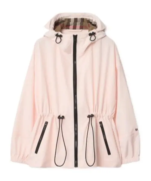 Burberry Lightweight Drawcord Jacket With Zip Closure - Shell Pink