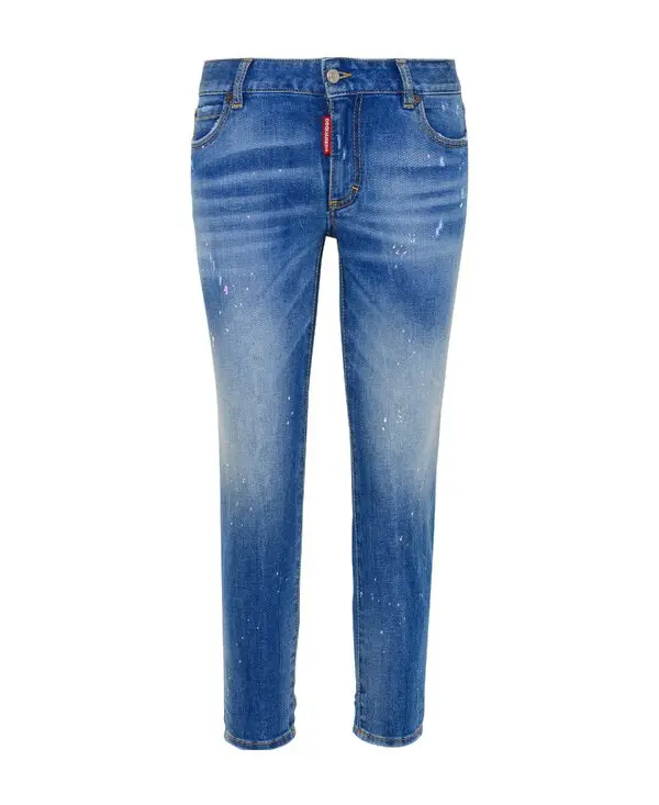 Dsquared2 Stone-washed Crop-leg Jeans - Blue