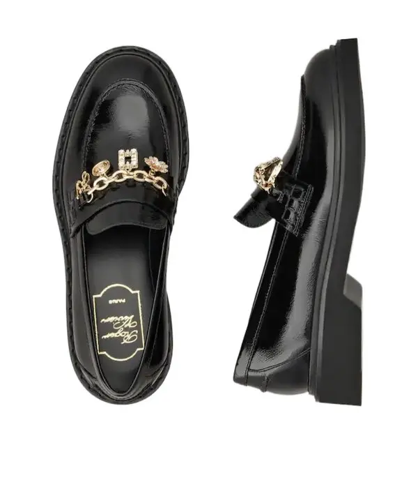 ROGER VIVIER Viv Rangers Chain-embellished Loafers