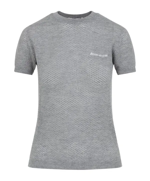 Miu Miu Cashmere Short Sleeve Sweater