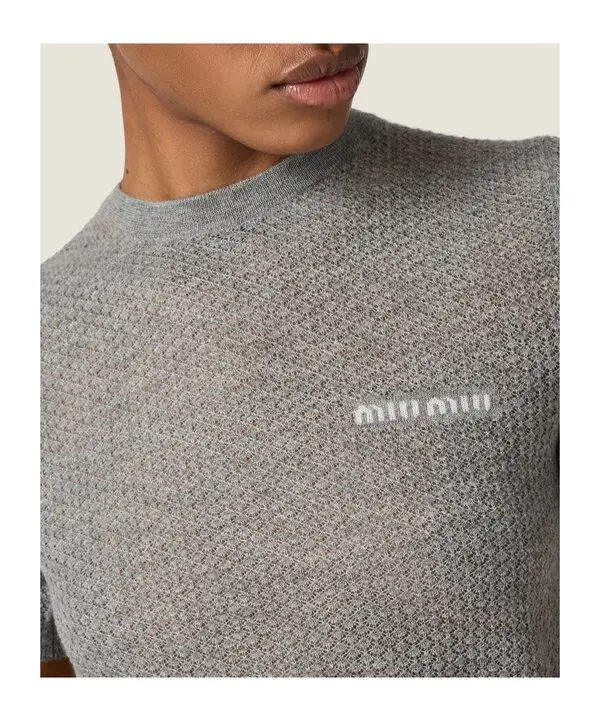 Miu Miu Cashmere Short Sleeve Sweater