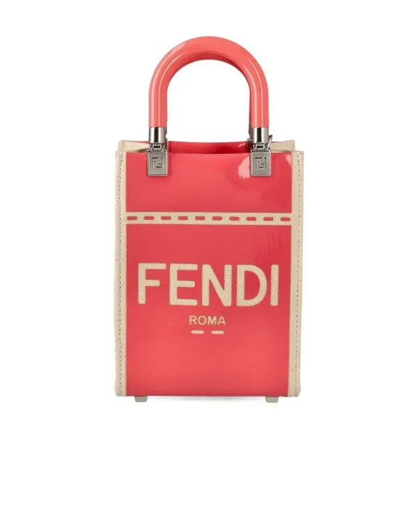 Fendi Logo Detailed Shopper Bag - Red