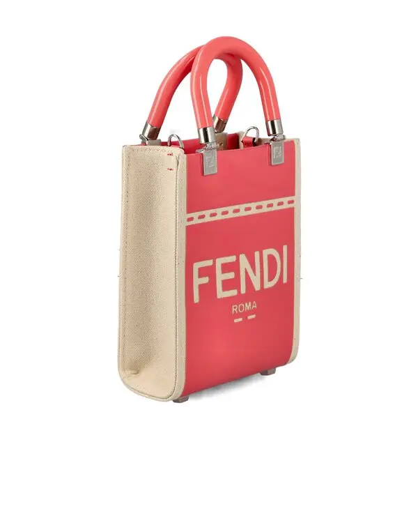 Fendi Logo Detailed Shopper Bag - Red