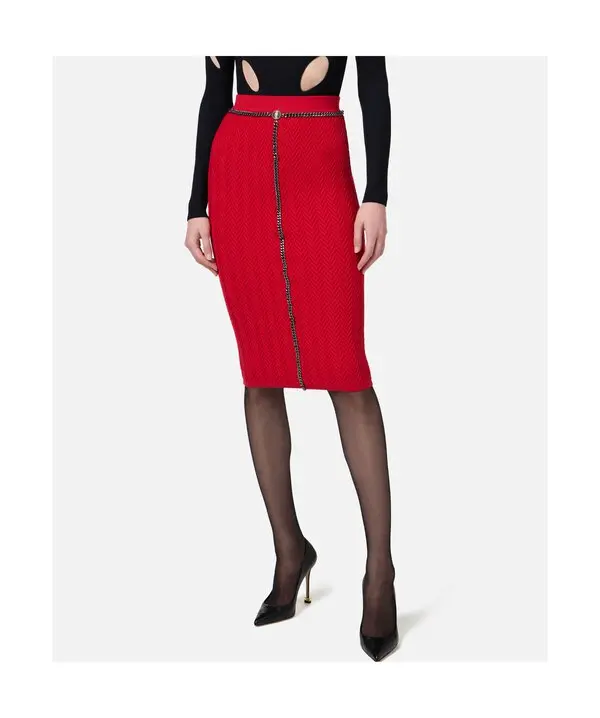 Elisabetta Franchi Chained Midi Skirt