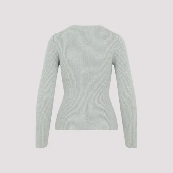 Theory Ribbed Knit V-neck Jumper - Gray
