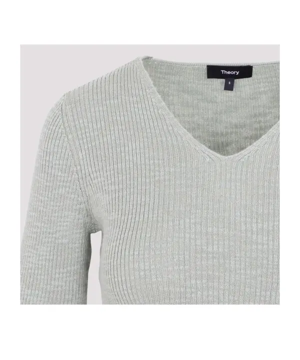 Theory Ribbed Knit V-neck Jumper