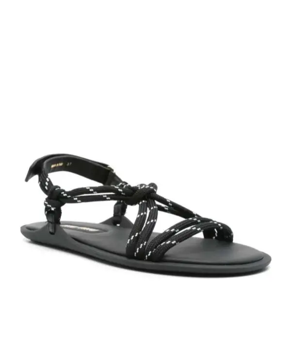 Miu Miu Rope Flat Sandals With Adjustable Ankle Straps