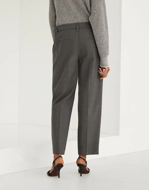 Brunello Cucinelli High-waist Pleated Wool Trousers - Medium Grey