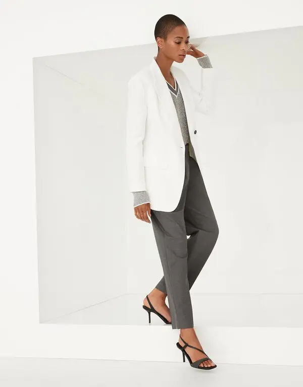 Brunello Cucinelli High-waist Pleated Wool Trousers - Medium Grey