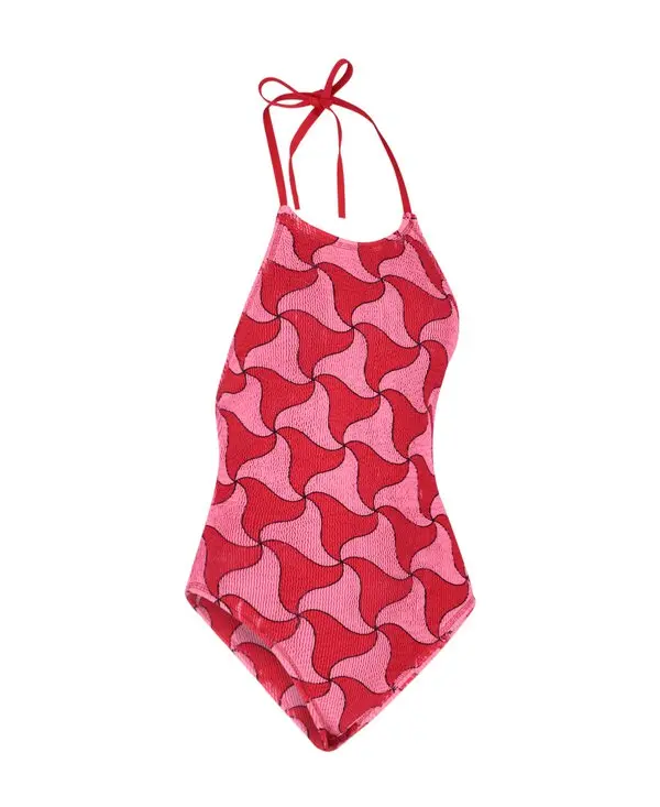 Bottega Veneta Crinkle Ghost Halterneck Swimsuit