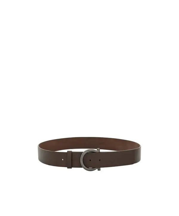 FERRAGAMO Gancini Buckle Leather Belt - Testa Di Moro