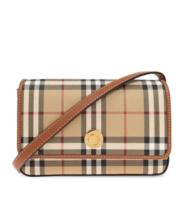 Burberry Hampshire Check Pattern Shoulder Bag - Nude