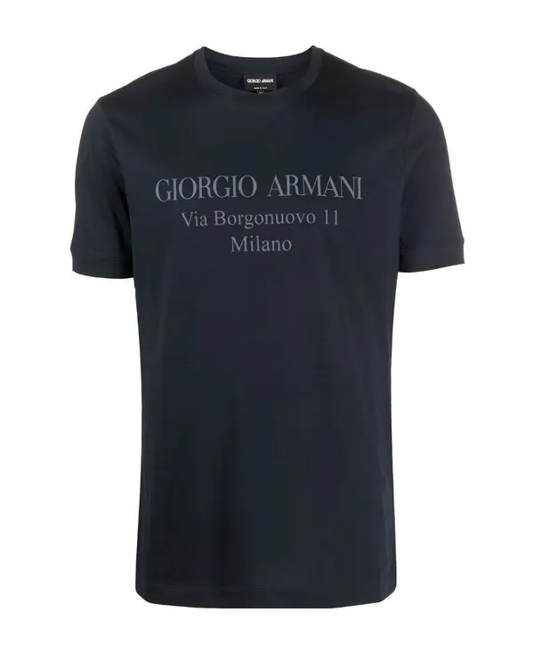 Giorgio Armani Logo Print Crewneck T-shirt - Black