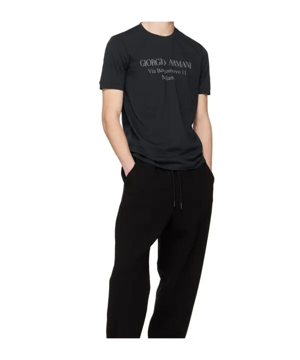 Giorgio Armani Logo Printed Crewneck T-shirt
