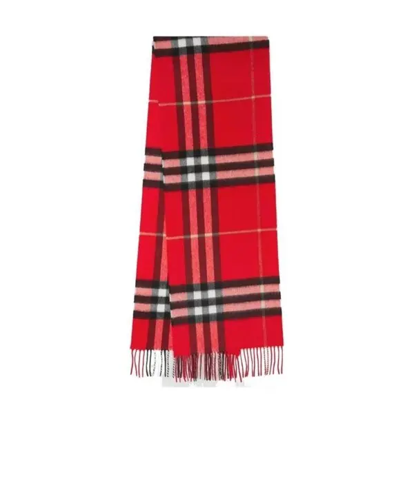 Burberry The Classic Checked Fringed Scarf - Red