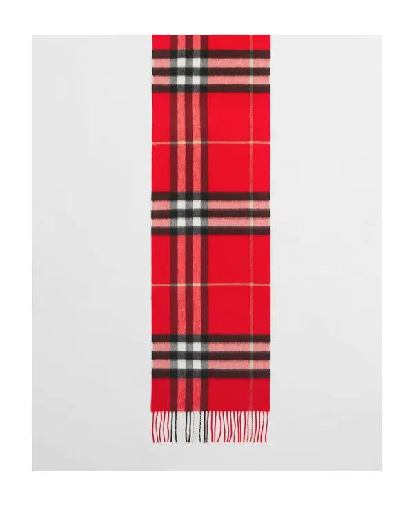 Burberry The Classic Checked Fringed Scarf - Red