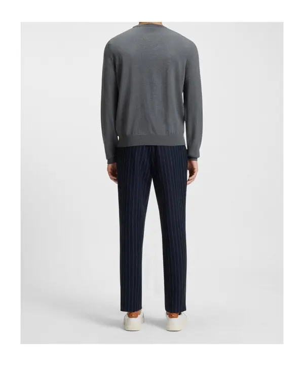 Hugo Boss Crewneck Jumper With Embroidered Logo - Grey