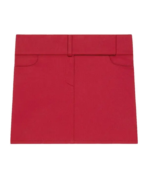 COURREGES Courrèges Belted Mini Skirt - Ruby Colour