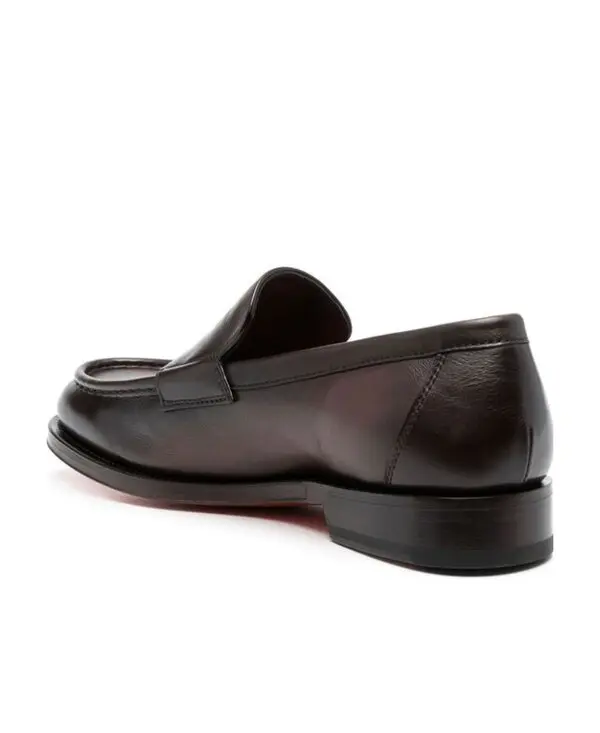Santoni Tonal Stitched Slip-on Loafers