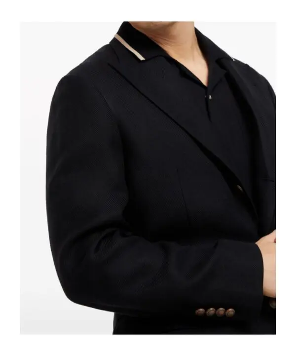 Brunello Cucinelli Single-breasted Curved Hem Blazer - Black