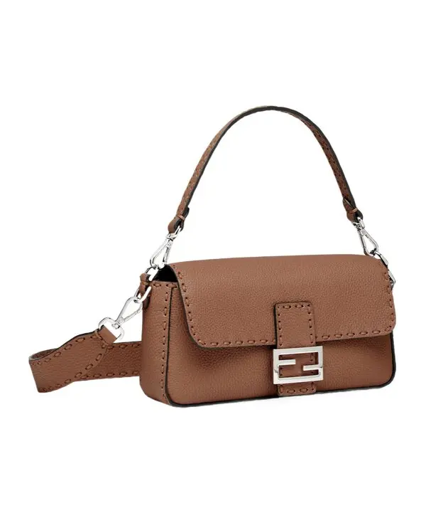 Fendi Medium Baguette Bag With Ff Buckle - Brown