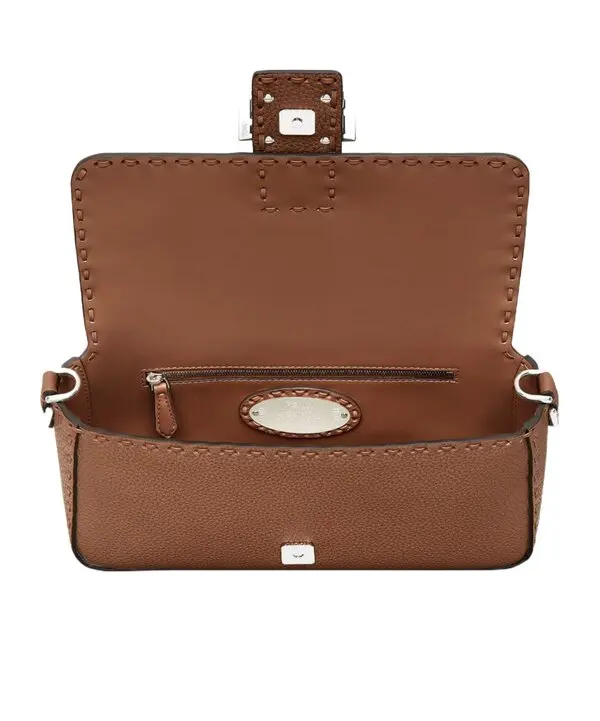 Fendi Medium Baguette Bag With Ff Buckle - Brown