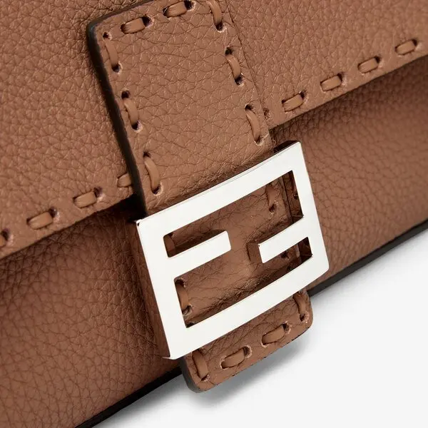 Fendi Medium Baguette Bag With Ff Buckle - Brown