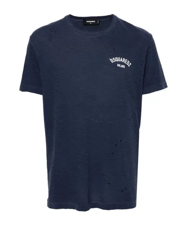 Dsquared2 Logo Printed Crewneck T-shirt - Blue