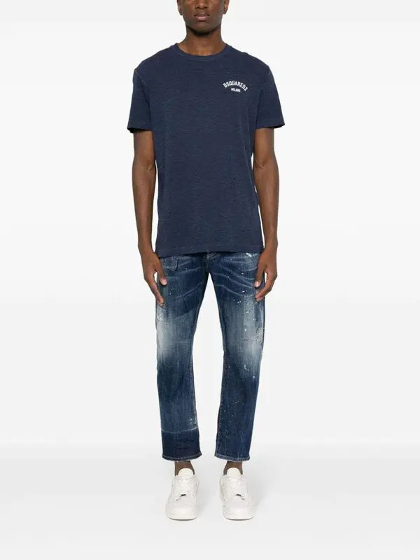 Dsquared2 Logo Printed Crewneck T-shirt - Blue