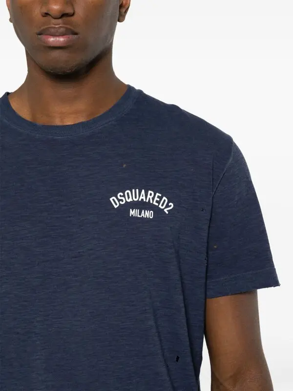 Dsquared2 Logo Printed Crewneck T-shirt - Blue