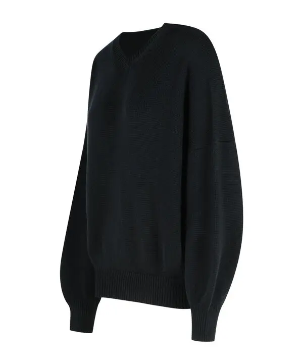 Khaite Long Sleeve V-neck Knit Sweater