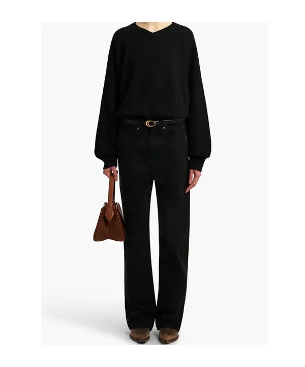 Khaite Long Sleeve V-neck Knit Sweater