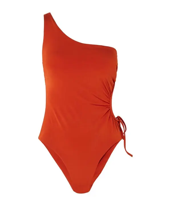 Max Mara Canarie One-shoulder Swimsuit With Side Tie - Red