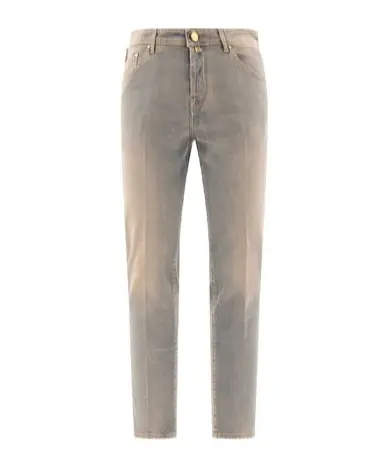 Jacob Cohen Straight-leg Jeans With Logo Patch - Gray