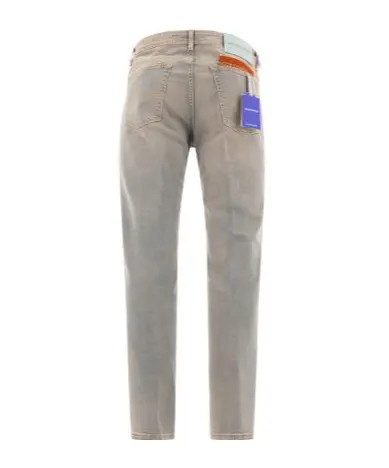 Jacob Cohen Straight-leg Jeans With Logo Patch - Gray