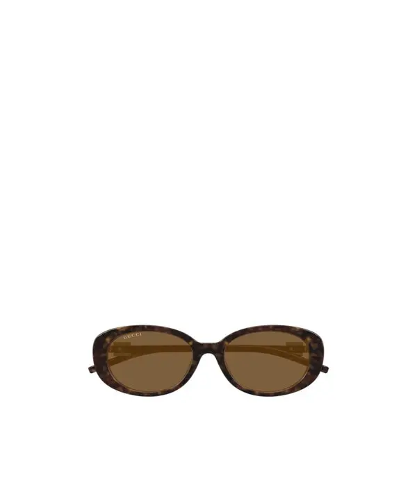Gucci Oval Frame Sunglasses - Brown