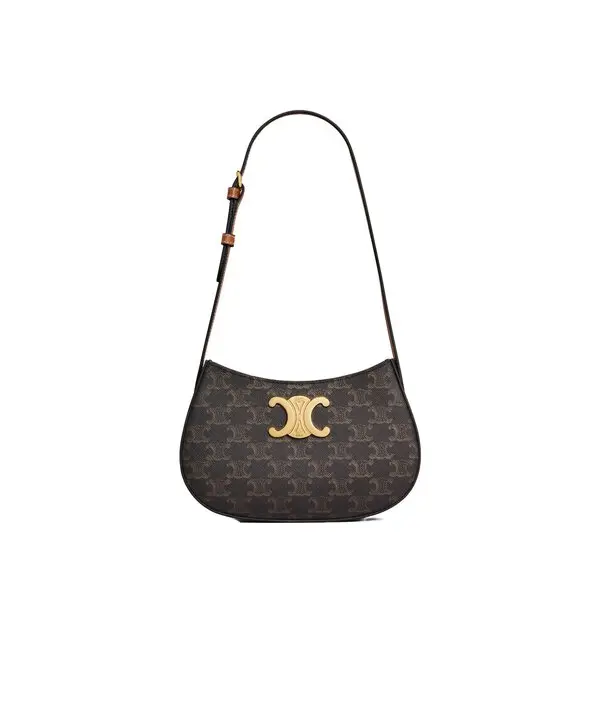 Celine Medium Tilly Bag In Triomphe Canvas And Calfskin