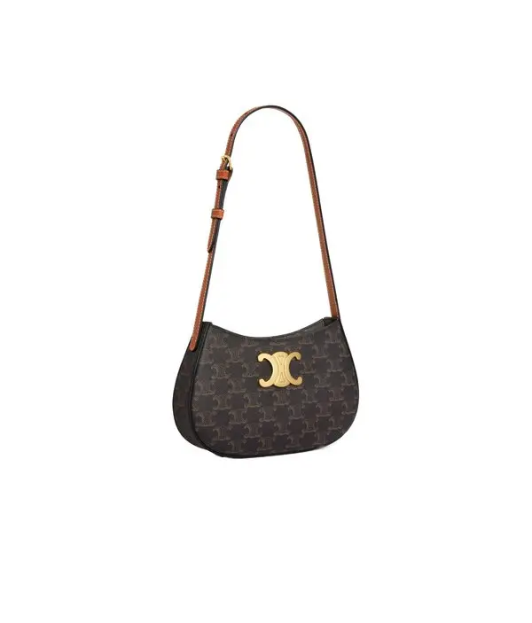 Celine Medium Tilly Bag In Triomphe Canvas And Calfskin