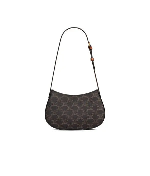 Celine Medium Tilly Bag In Triomphe Canvas And Calfskin