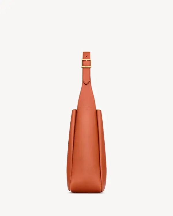 Saint Laurent Large Le 5 A 7 Bag In Soft Grained Leather - Deep Orange