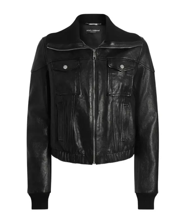 Dolce & Gabbana Leather Bomber Jacket