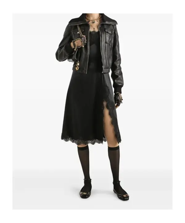 Dolce & Gabbana Leather Bomber Jacket