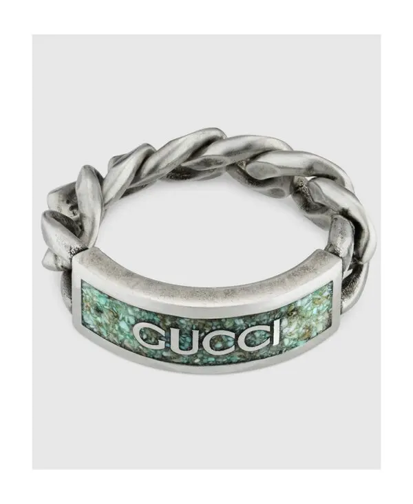 Gucci Logo Plaque Chain Ring