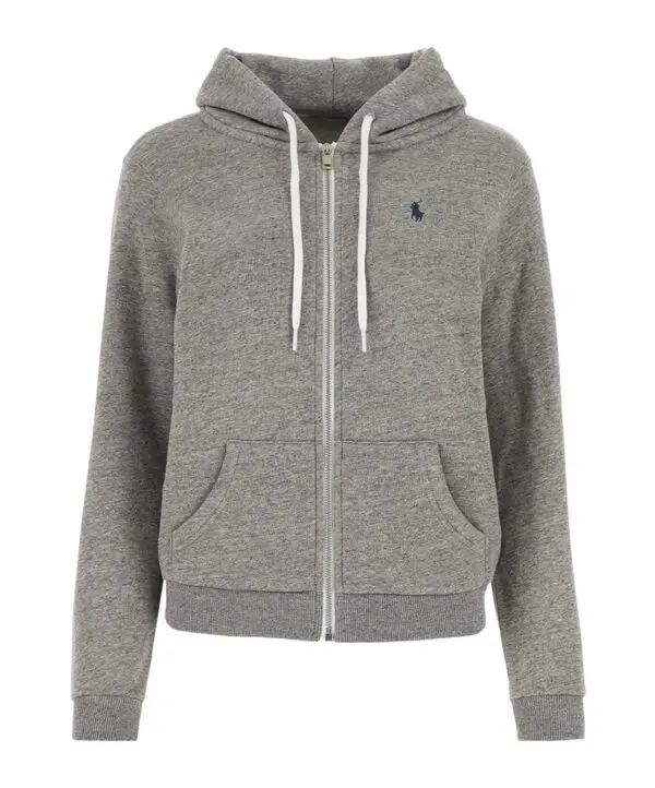 Polo Ralph Lauren Embroidered Zip-up Hoodie - Gray