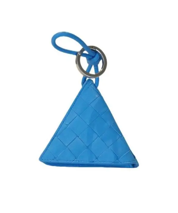 Bottega Veneta Triangular Rhomboid Key Chain - Blue