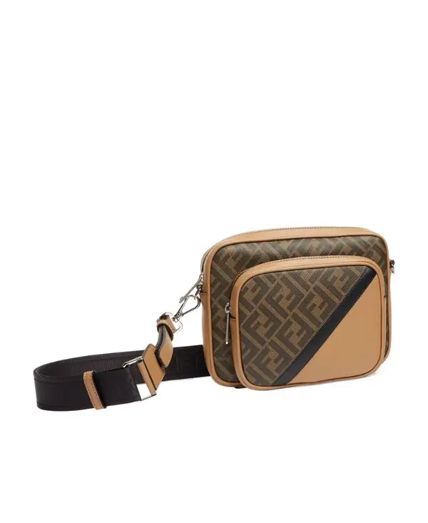 Fendi Diagonal Duo Camera Bag - Brown