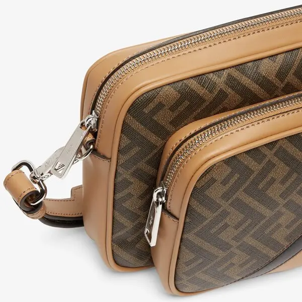 Fendi Diagonal Duo Camera Bag - Brown