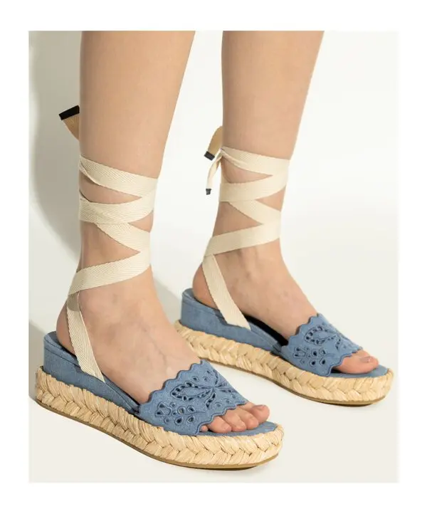 JIMMY CHOO Arlee Wedge Espadrille Sandals - Blue